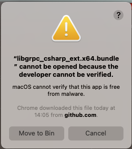 libgrpc_csharp_ext.x64.bundle is not verifiable in MacOSX BigSur · Issue #5730 · Unity ...