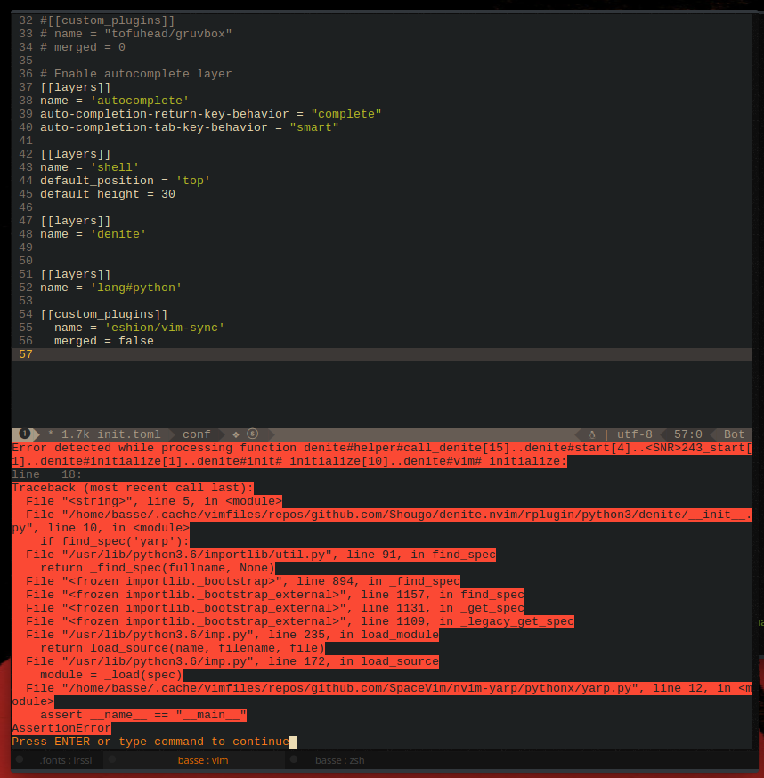denite layer broken after update · Issue #2588 · wsdjeg/SpaceVim · GitHub