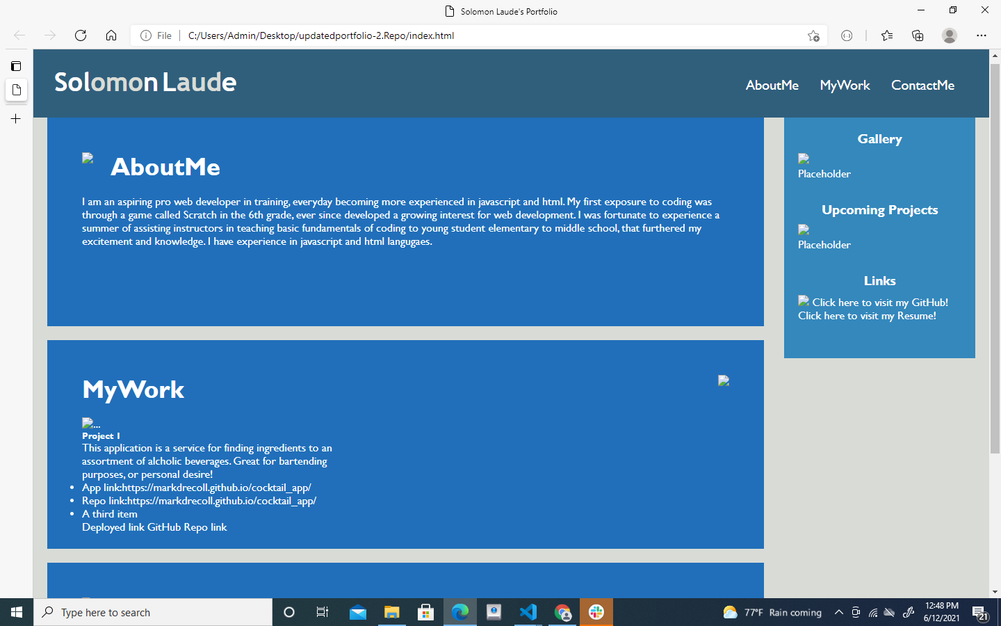 GitHub - SolomonL6/updatedportfolio-2.Repo