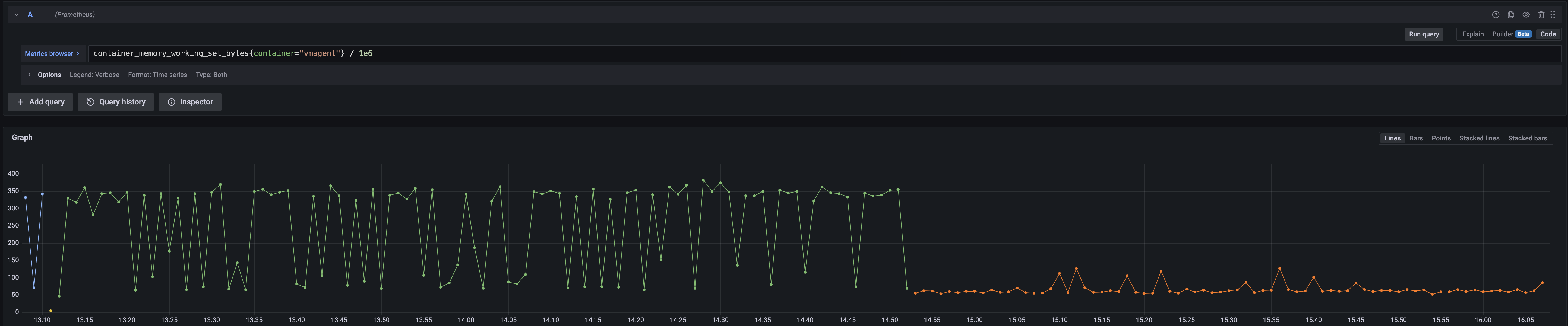Memory usage spikes up when scraping from target exposing different series on every scrape (with ...