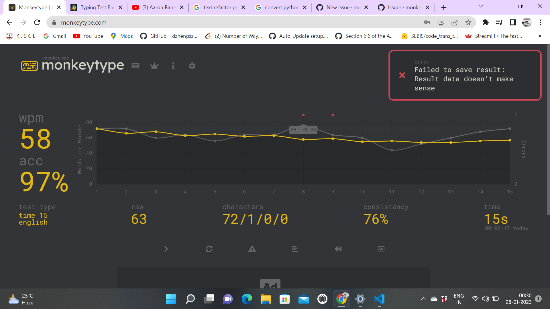 data not getting saved · Issue #3956 · monkeytypegame/monkeytype · GitHub