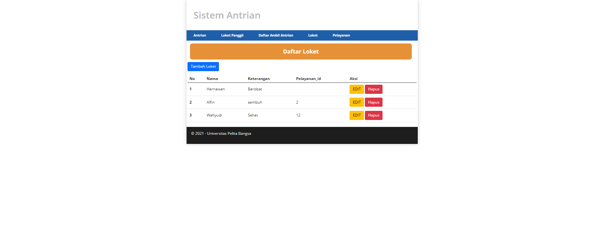 GitHub - erikhernawan/Uas_Pemograman_Web: Uas Semester Dengan Nim Genap Dengan Daftar Antrian