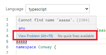 How to hide "View Problems (Alt+F8)" line in 0.25.2? · Issue #2537 · microsoft/monaco-editor ...
