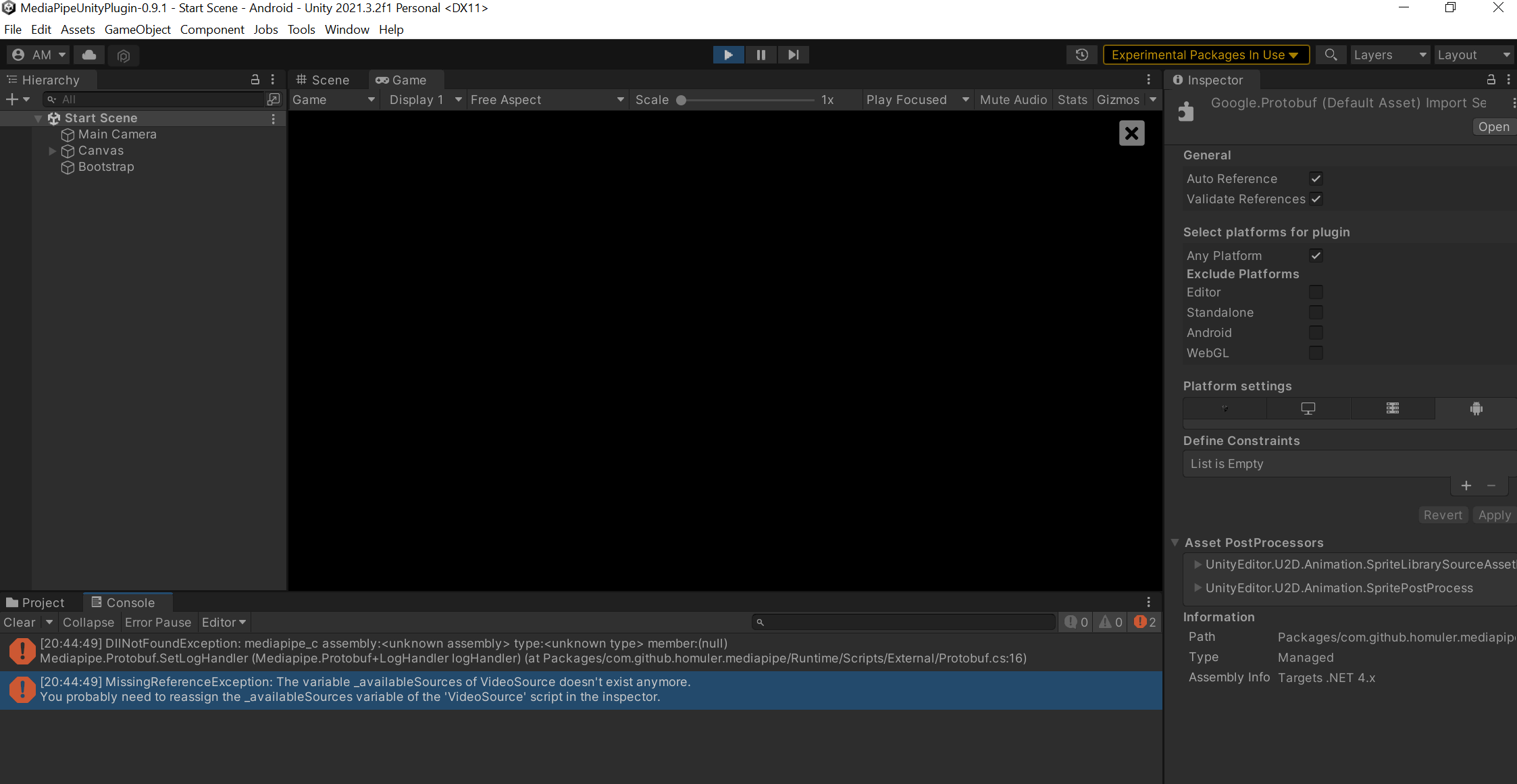 DllNotFoundException: mediapipe_c assembly Mediapipe.Protobuf · Issue #567 · homuler ...