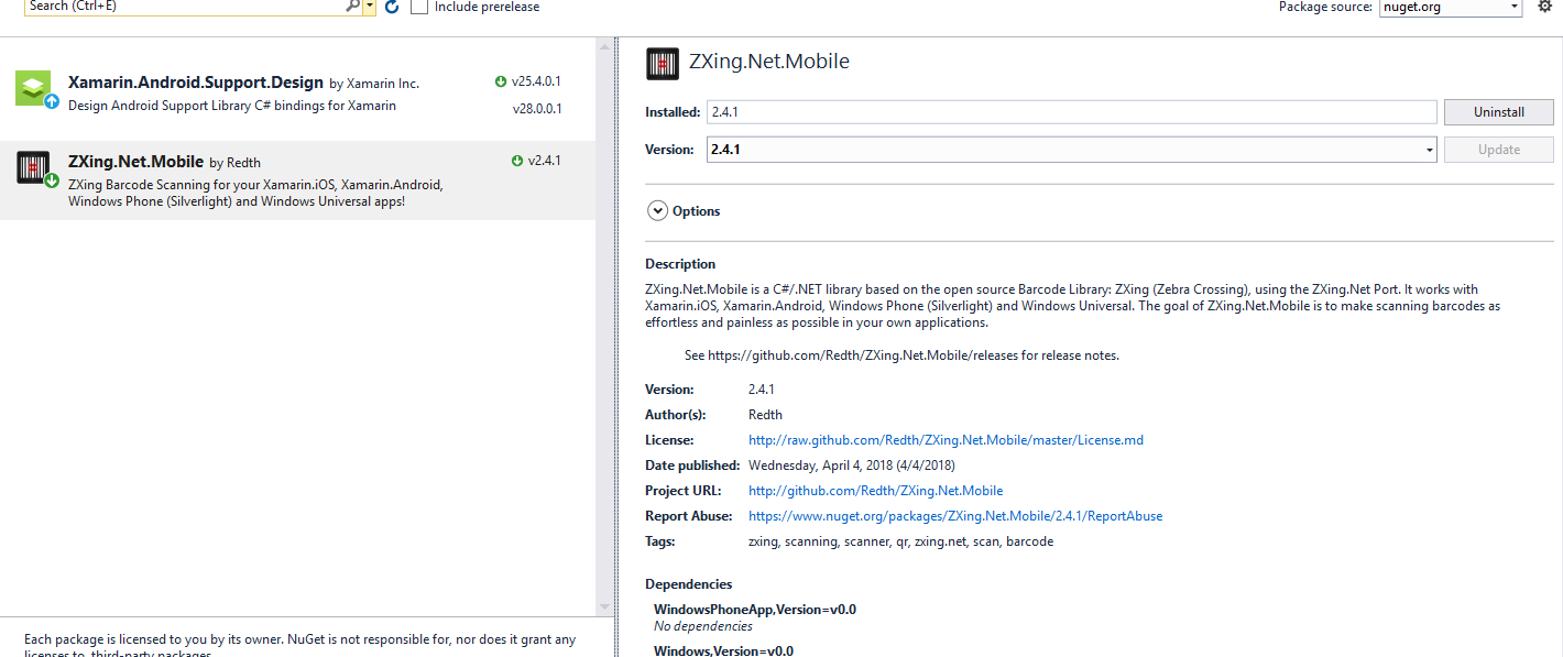 Unable to scan QR Code generated with option Shift_JIS encoding character (Xamarin Android ...