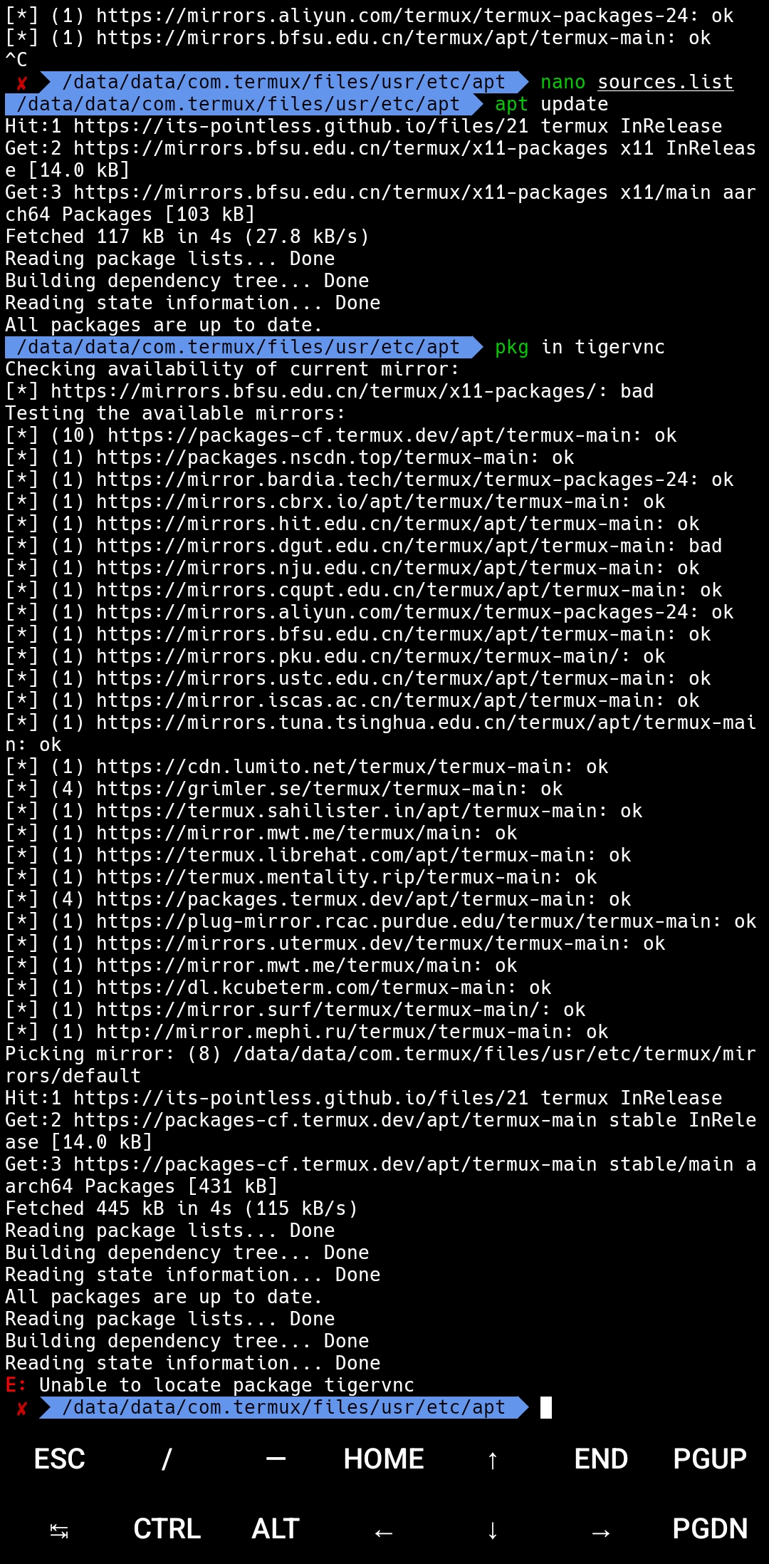 Can't install tiger vnc · Issue #11362 · termux/termux-packages · GitHub