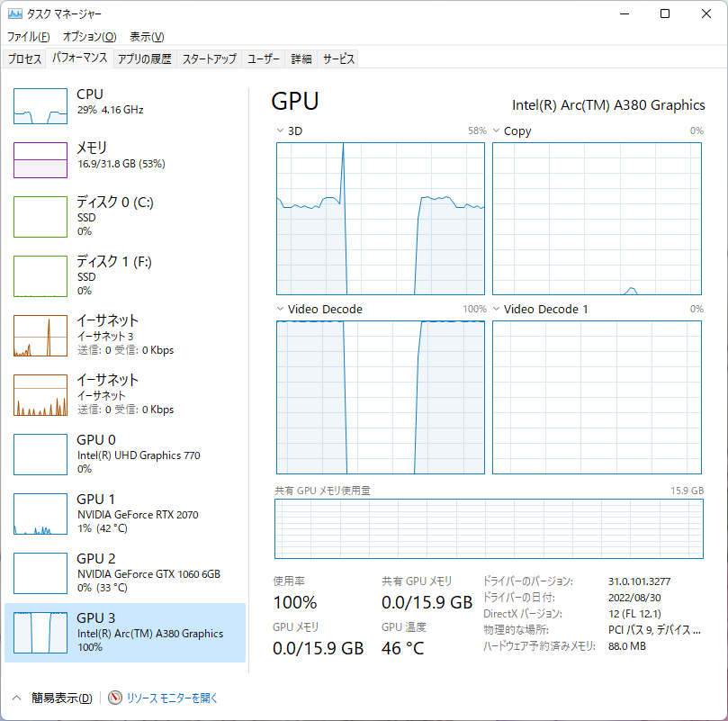 The ARC a380 outputs av1 through the QSV plug-in in aviutl. Why is the ...