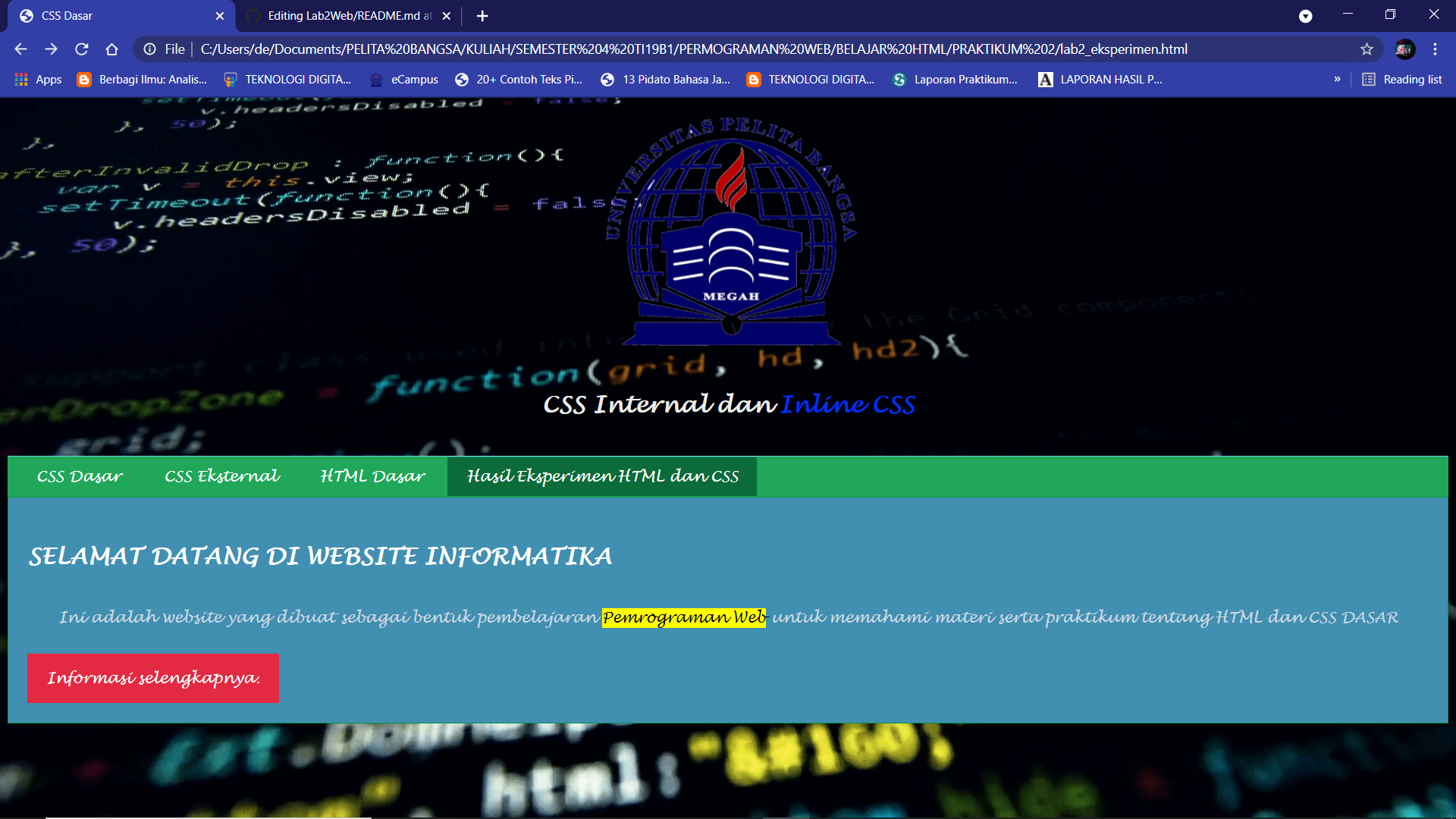 GitHub - safitridesiana/Lab2Web: Belajar CSS