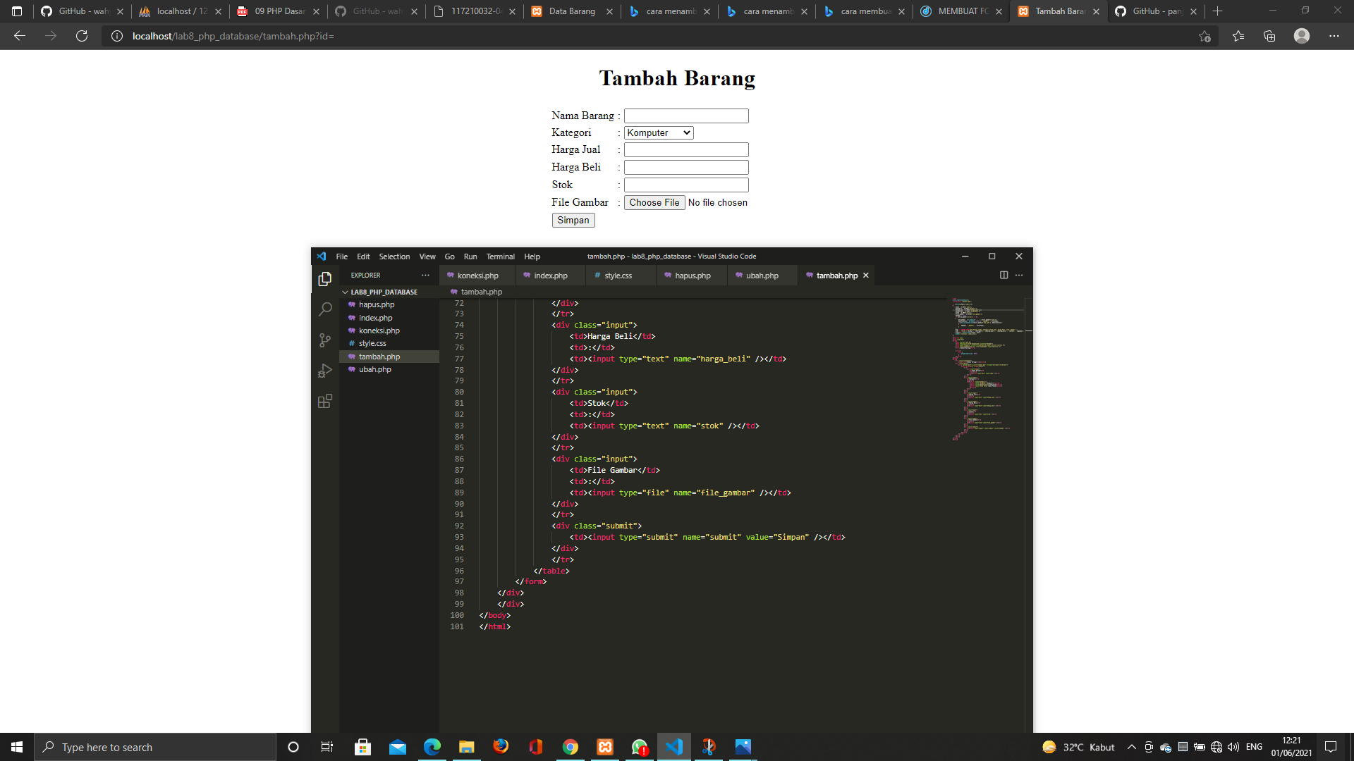 GitHub - safitridesiana/Lab8Web: PHP Database - Data Barang