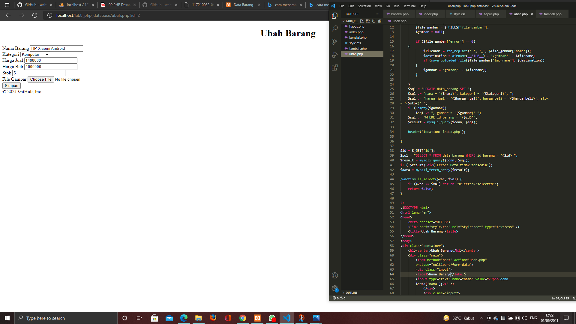 GitHub - safitridesiana/Lab8Web: PHP Database - Data Barang