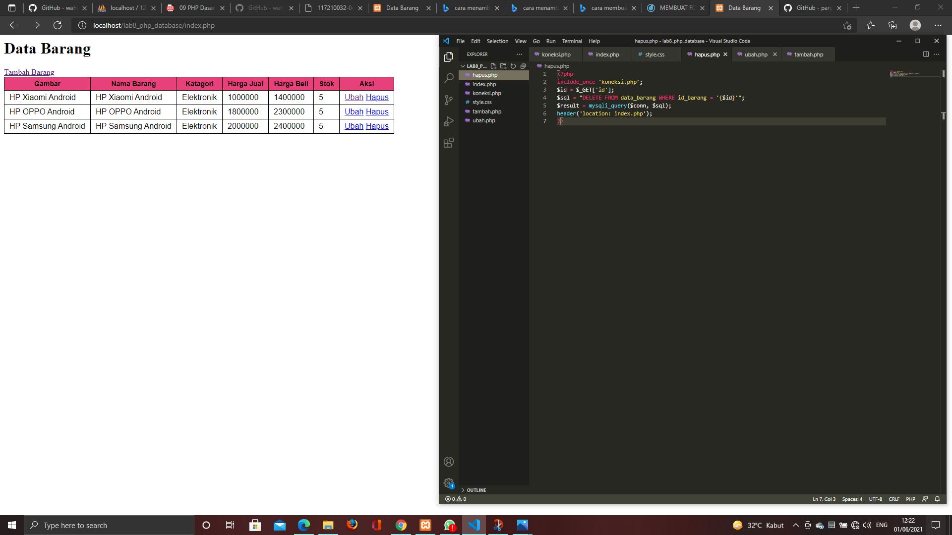 GitHub - safitridesiana/Lab8Web: PHP Database - Data Barang