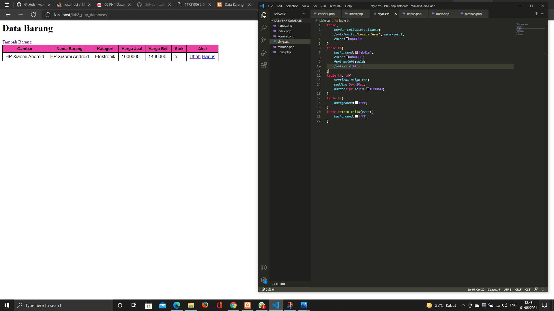GitHub - safitridesiana/Lab8Web: PHP Database - Data Barang