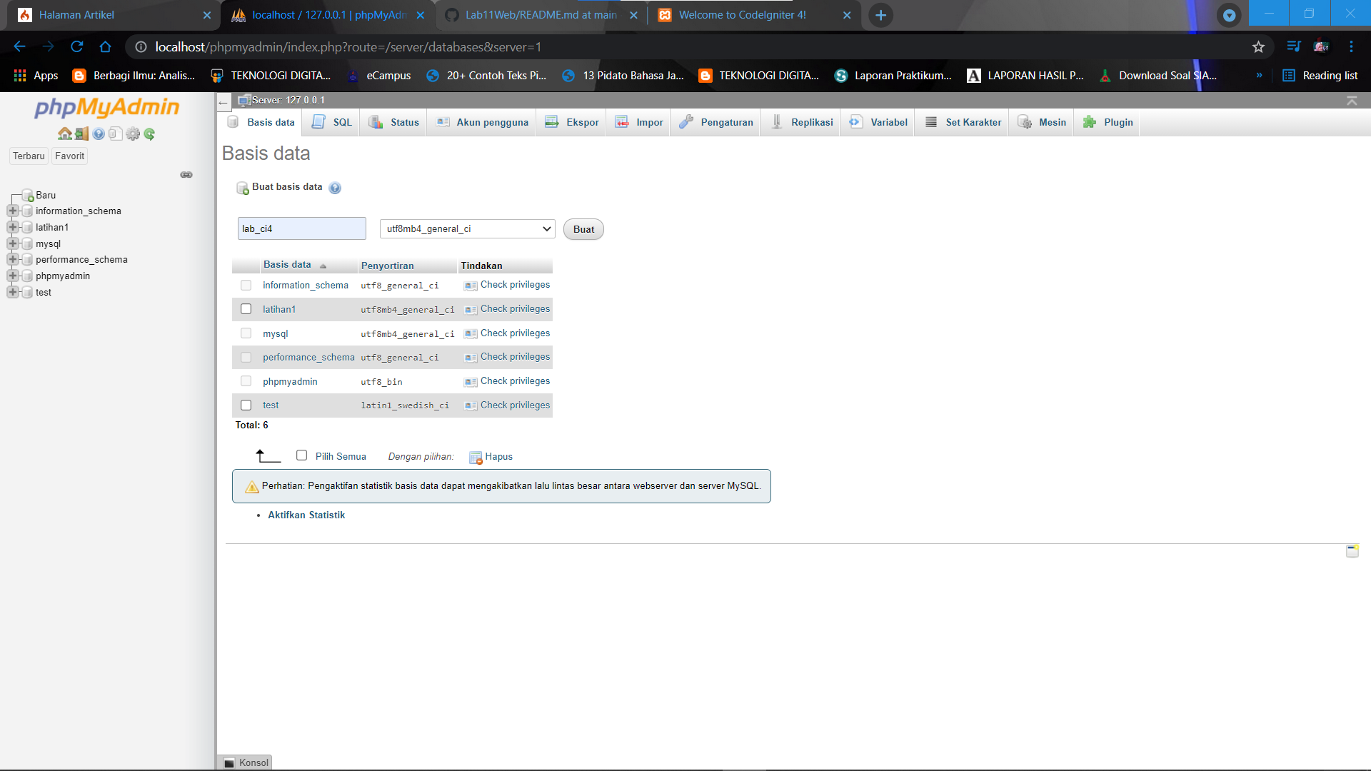GitHub - safitridesiana/Lab11Web: PHP Framework (codeigner)