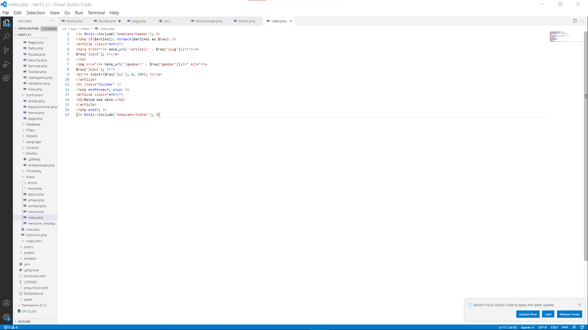 GitHub - safitridesiana/Lab11Web: PHP Framework (codeigner)