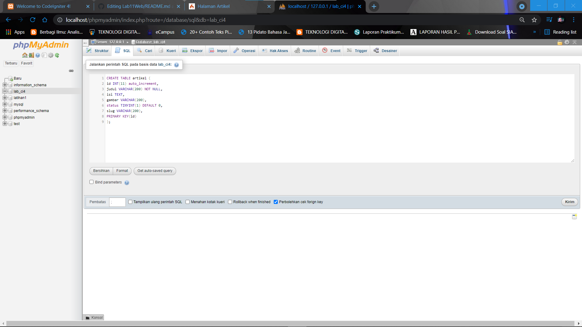 GitHub - safitridesiana/Lab11Web: PHP Framework (codeigner)