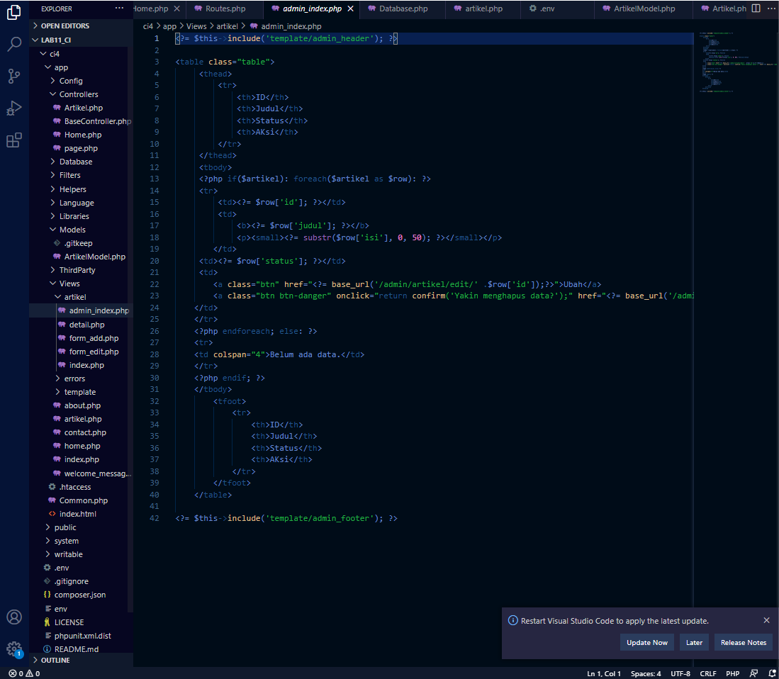 GitHub - safitridesiana/Lab11Web: PHP Framework (codeigner)