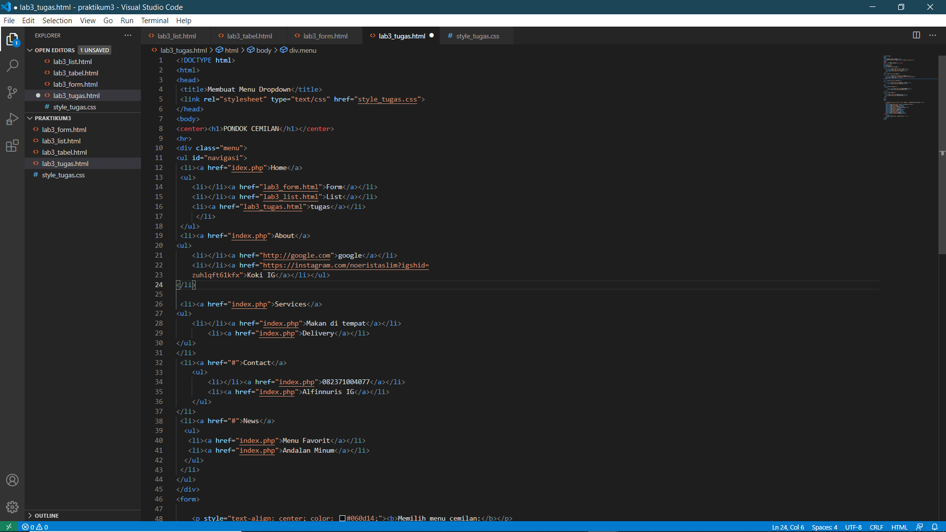 GitHub - alfinnuris/Lab3Web: membuat menu dropdown dan listbox.