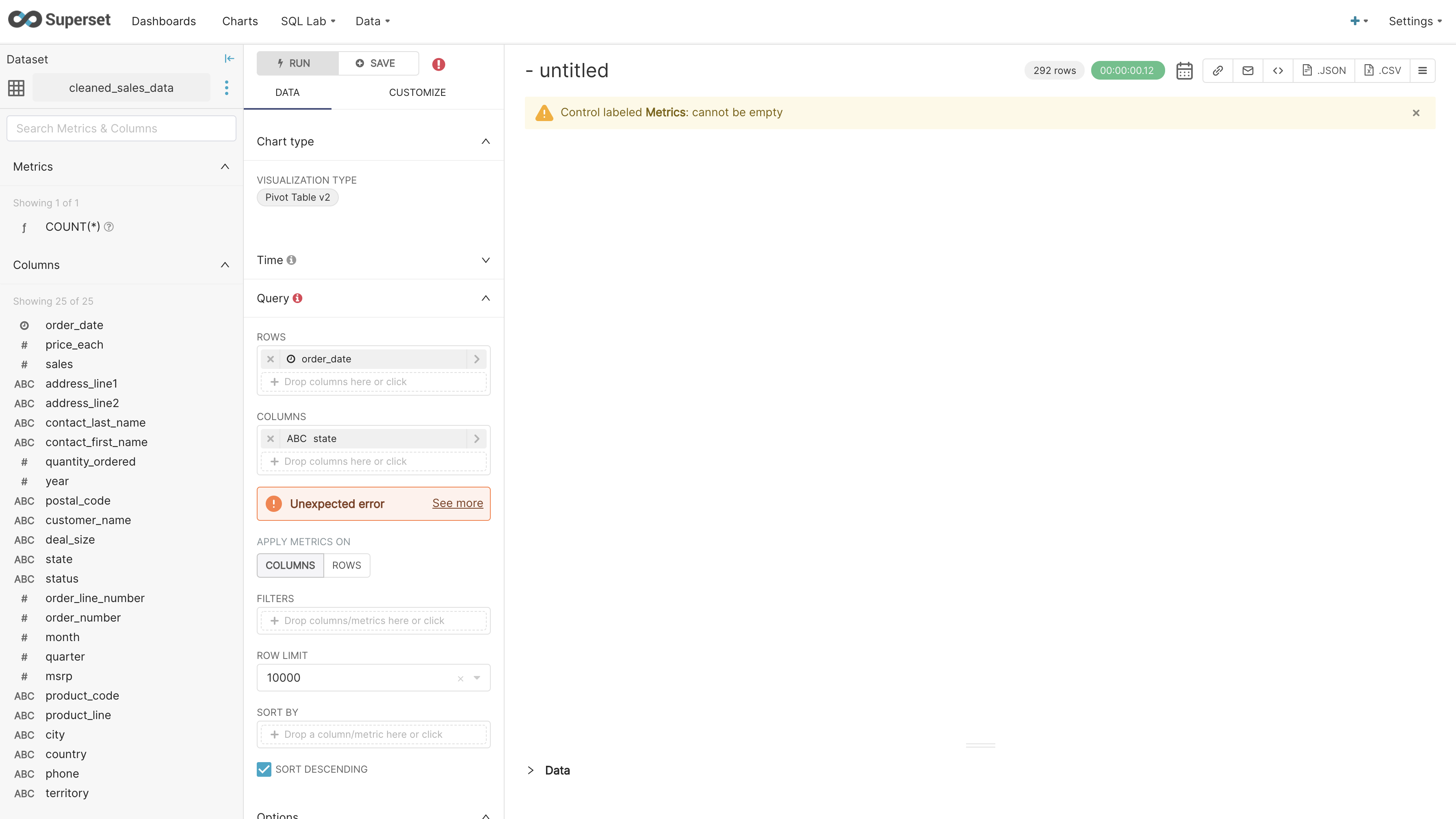 [dragndrop]unexpected error in metric - pivot table · Issue #16471 · apache/superset · GitHub