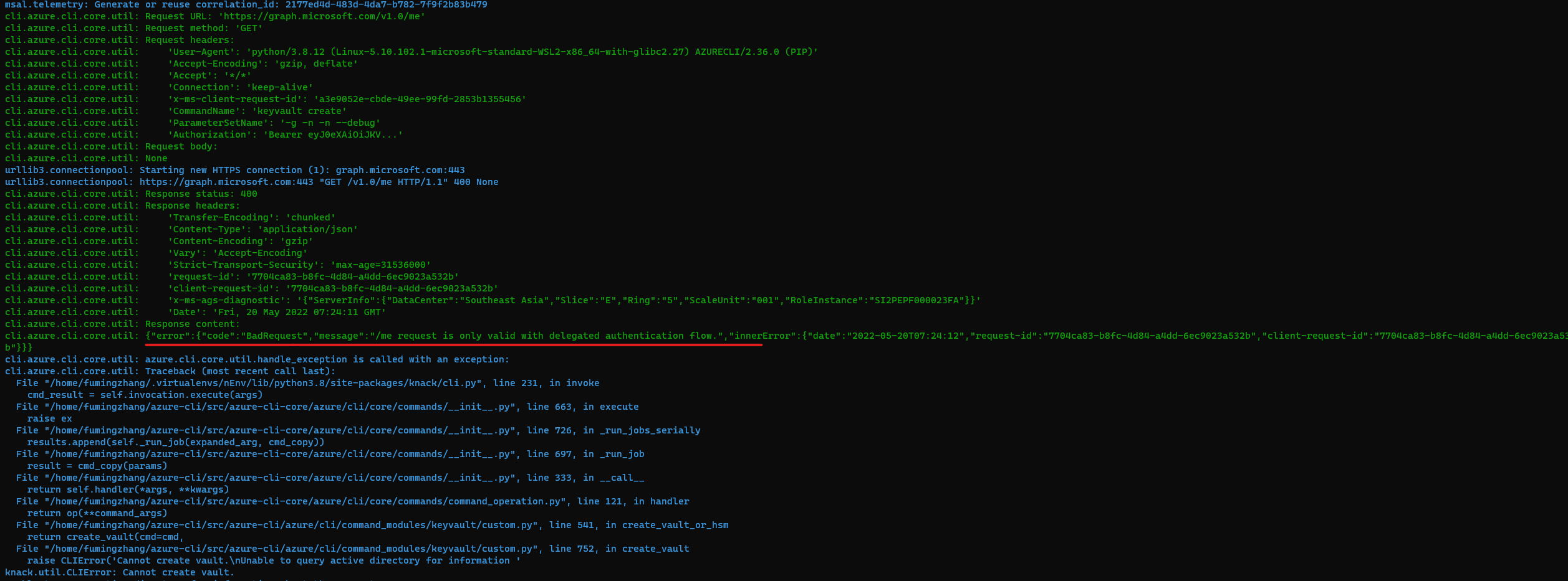 Could not create keyvault with service principal after graph module migration · Issue #22540 ...