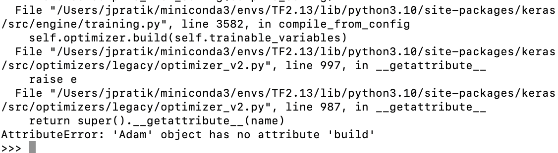 Cannot deserialize Adam optimizer on M1/M2 mac · Issue #35 · keras-team/tf-keras · GitHub