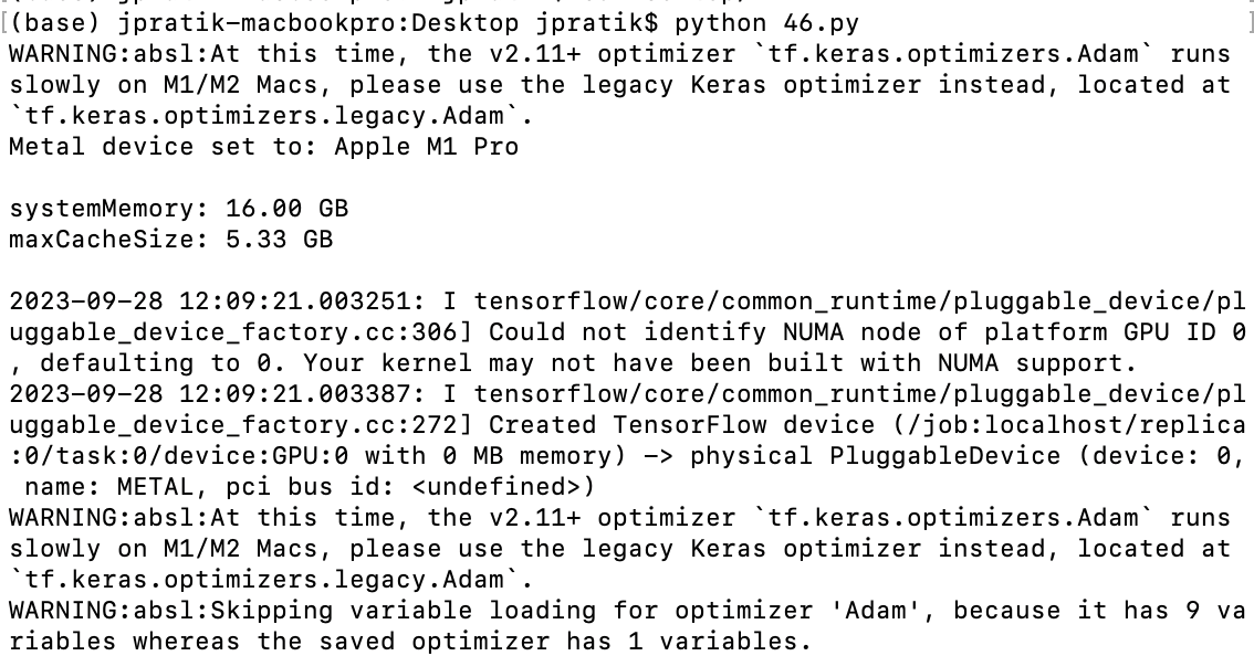 Keras Create Load Model Fails On Apple M2 Cpu Same Code Works On Ryzen · Issue 46 · Keras Team