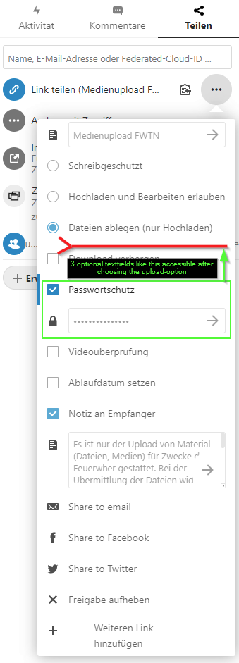 Form-Fields for Upload-Shares · Issue #26369 · nextcloud/server · GitHub
