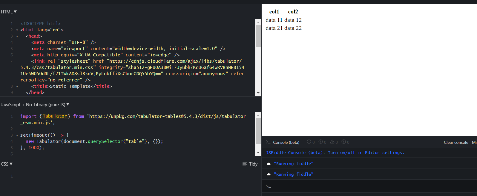 When loaded as ESM, table data disappears · Issue #4066 · olifolkerd/tabulator · GitHub