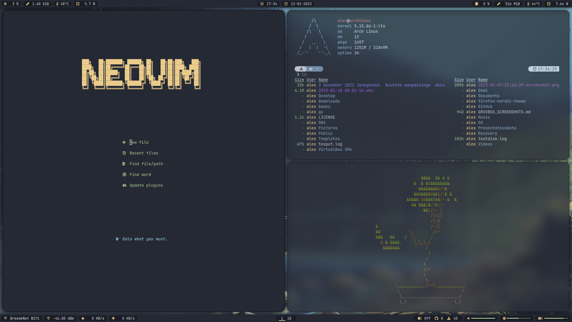 GitHub - MarloGrayhat/ArchConfig: Configuration files/scripts for (Arch) Linux & Neovim.