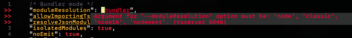 Default Vite template not working because `"moduleResolution": "bundler"` is not supported ...