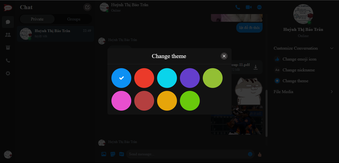 Github Orgball2608reactchatapp Realtime Chat App React Tailwindcss Redux Toolkit Socket