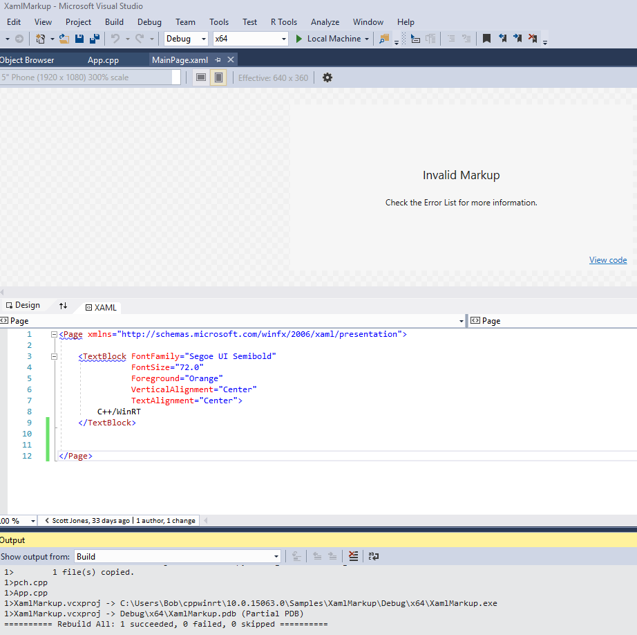 XamlMarkup (Universal Windows) Sample Erros say Page and TextBlock not supported in WUP · Issue ...