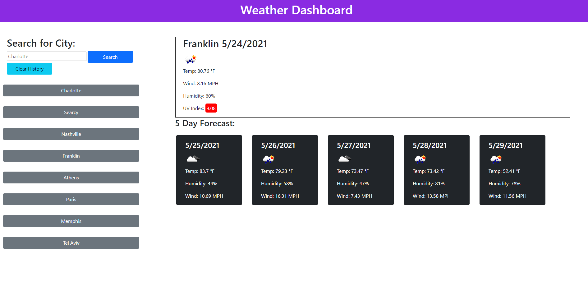 GitHub - alexelliott22/weather-dashboard: This is a weather website ...