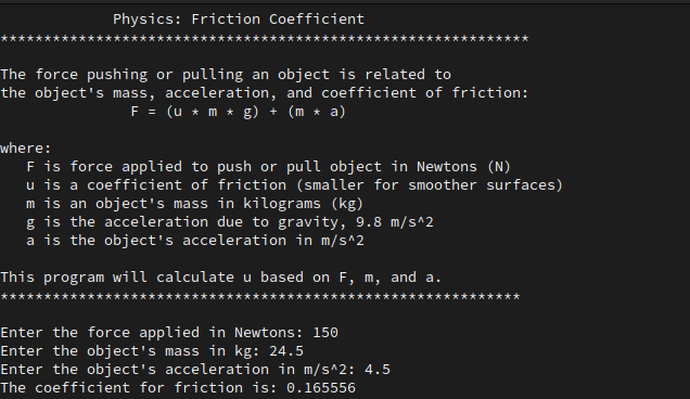 GitHub - uncleBlobby/friction-coefficient