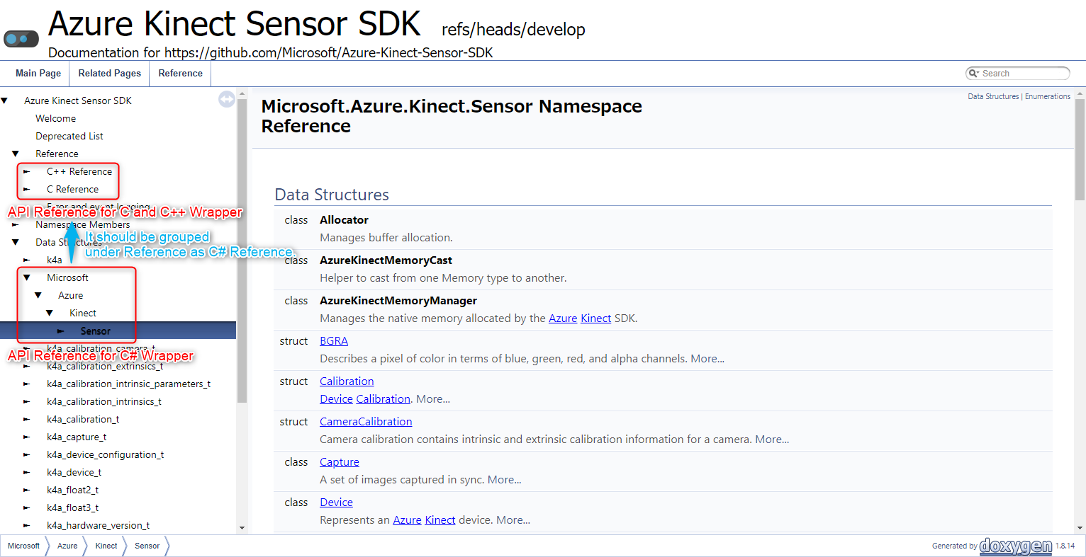 Suggest to fix API Reference · Issue #1056 · microsoft/Azure-Kinect-Sensor-SDK · GitHub