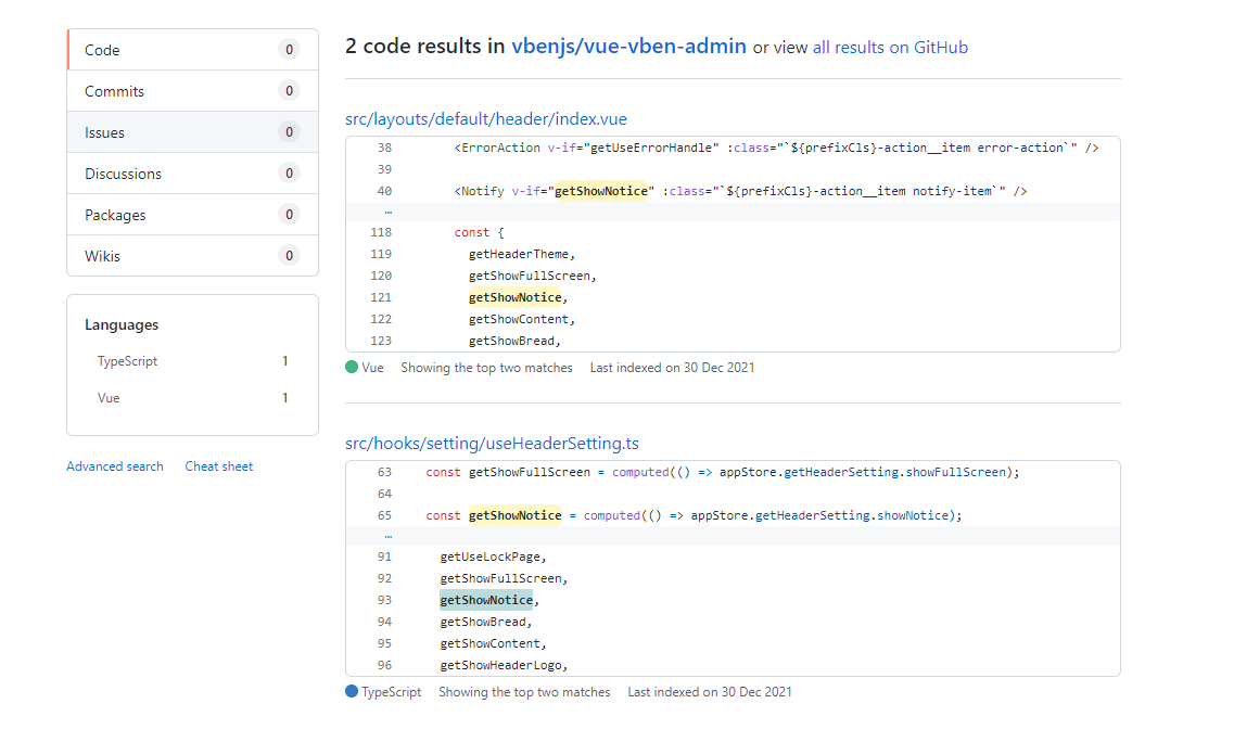 配置项“projectSetting.ts‘’内缺少对于`getShowNotice`字段的操作。 · Issue #2139 · vbenjs/vue-vben-admin · GitHub