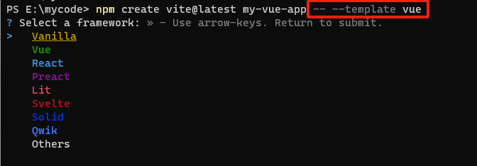 [cli] `npm` Cannot pass in `--template` parameter · Issue #14406 · vitejs/vite · GitHub