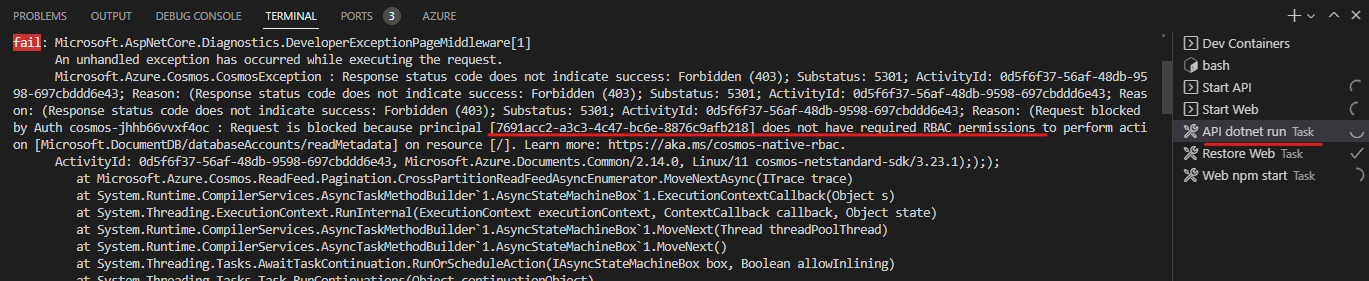 Devcontainer Api Dotnet Run Task Failed In The Vscode · Issue 5925