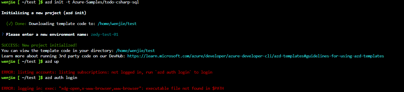 "Azd auth login" failed with cloud shell. · Issue #2169 · Azure/azure-dev · GitHub