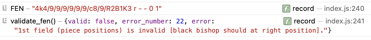 Wrong error message shown while validating the FEN. · Issue #7 · lengyanyu258/xiangqi.js · GitHub