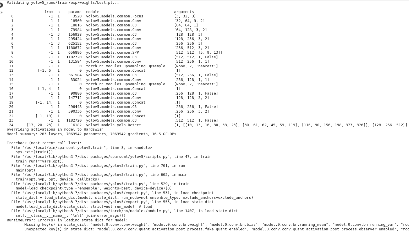 The Trained Yolov5 Weights Didn T Load To Model · Issue 1044 · Neuralmagic Sparseml · Github