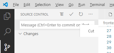 Context menu is clipped in the commit message box of Source Control panel. · Issue #113866 ...