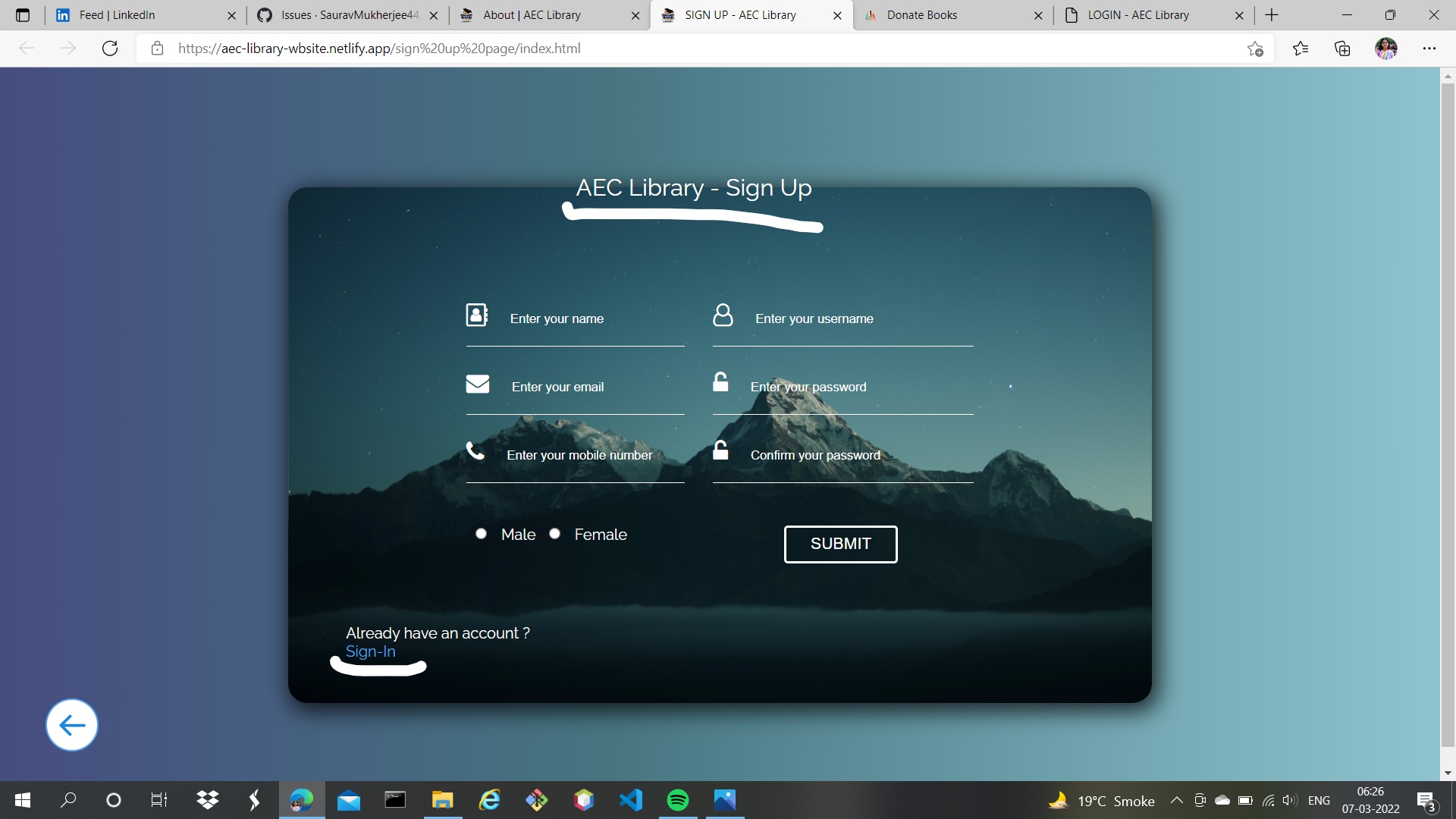 Bug Report: Sign-Up form's Title and Button on it(Sign-in) needs some styling · Issue #739 ...