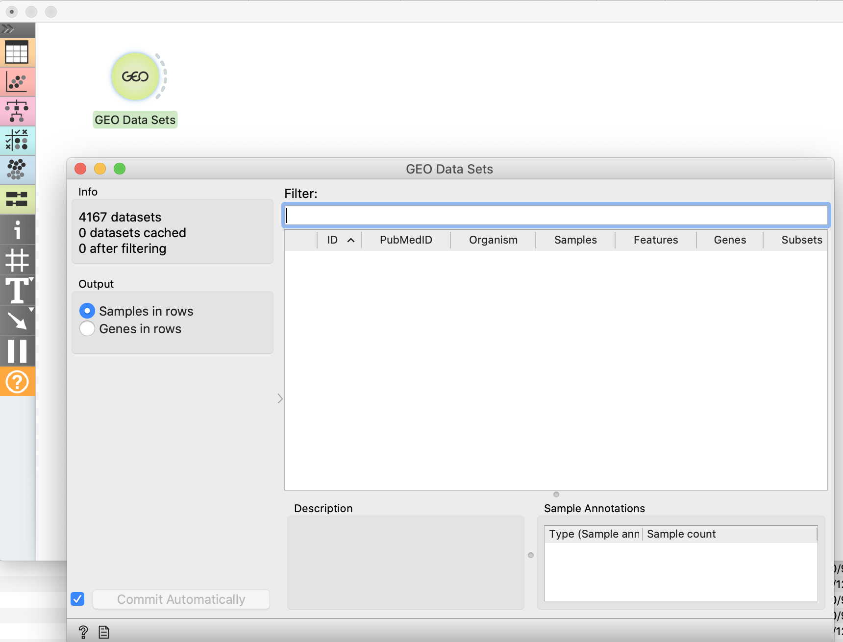 GEO Datasets widget not working · Issue #239 · biolab/orange3-bioinformatics · GitHub