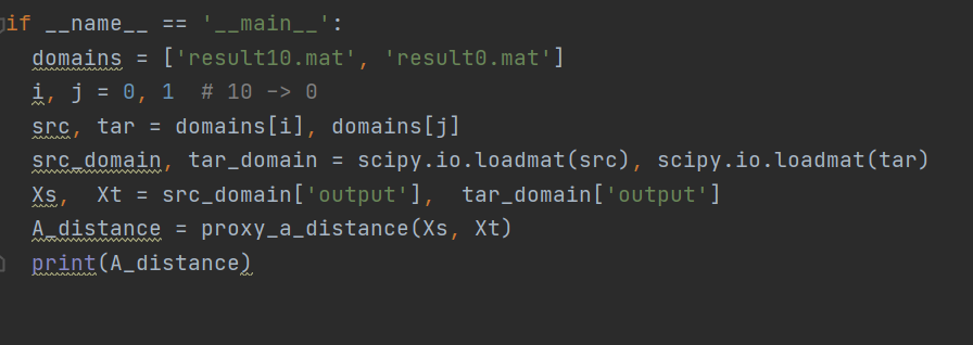 您好，我看distance文件夹中有计算不同领域分布的A-distance，如何运用DeepDA中的一些模型来计算各自源域到目标域的A ...