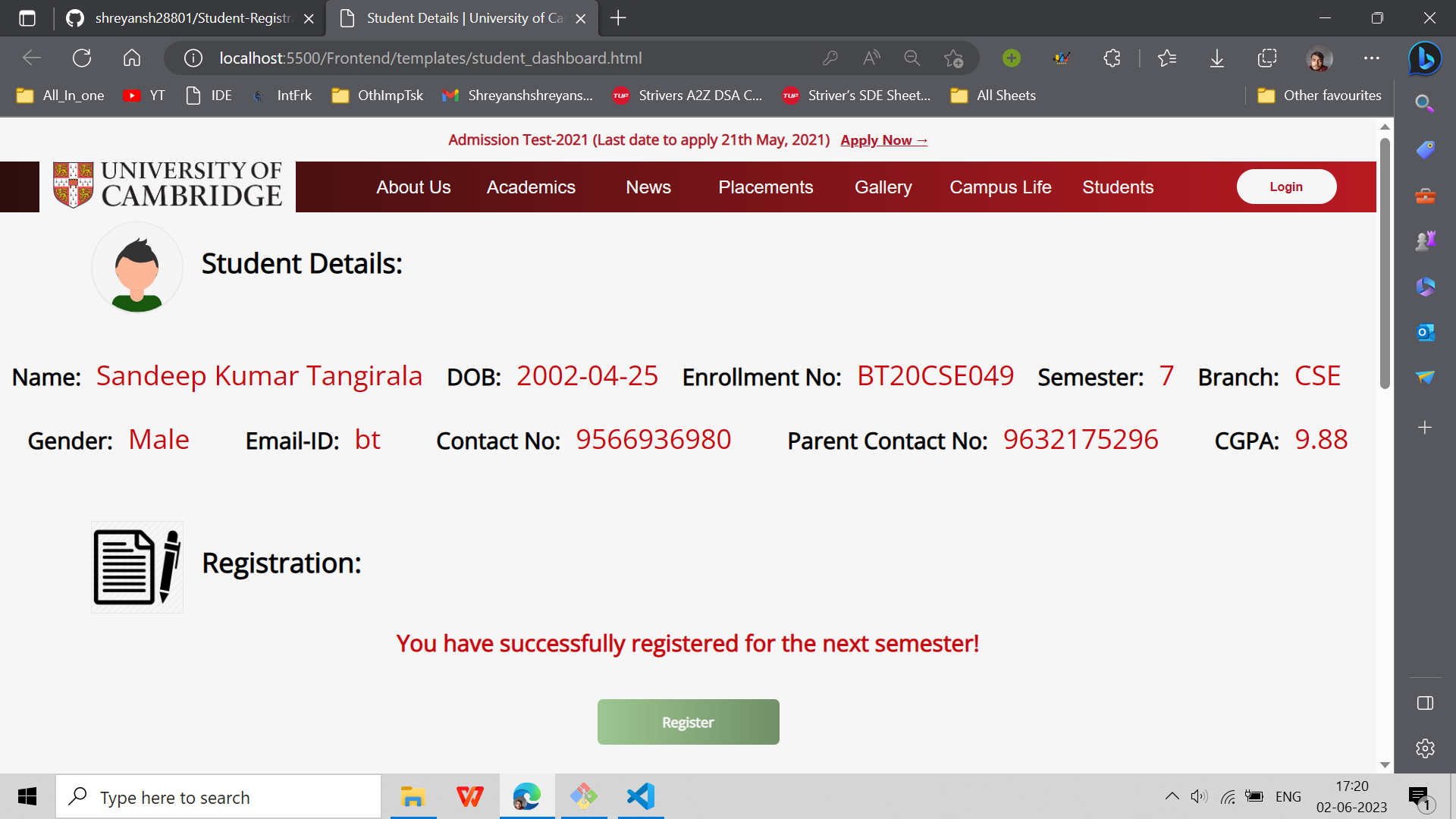 GitHub - shreyansh28801/Student-Registration-System: This system is ...
