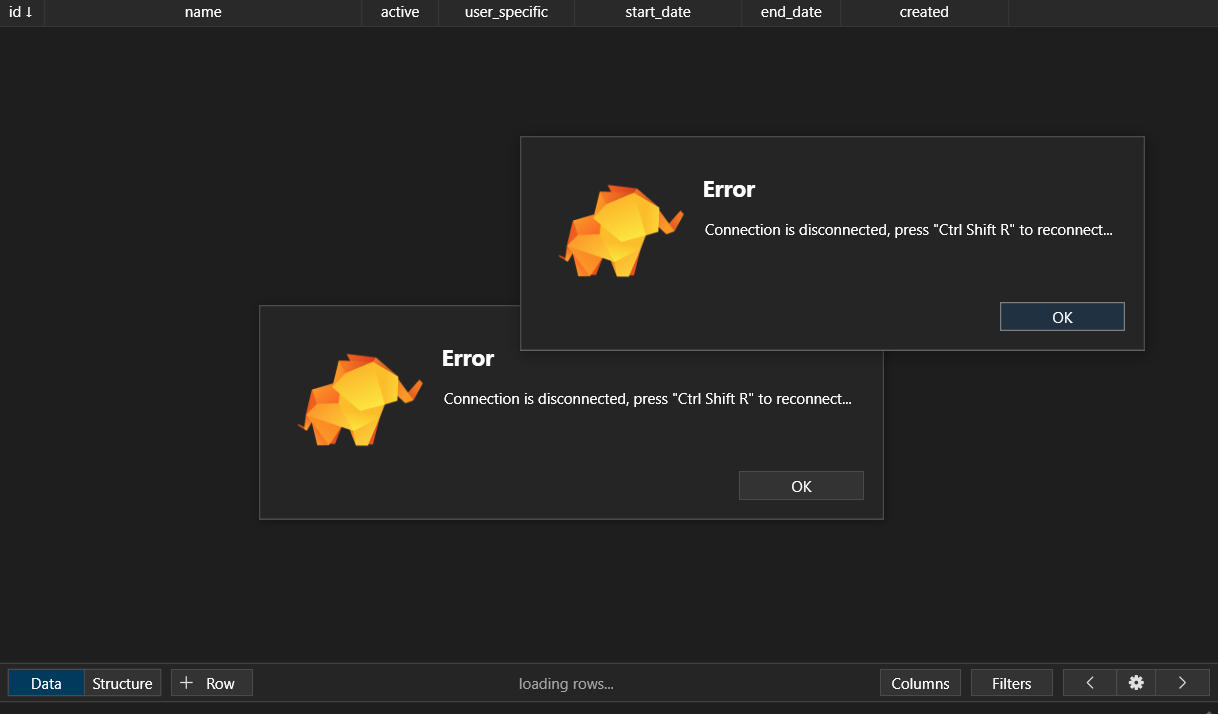 Connection Lost Error opens multiple times · Issue #540 · TablePlus/TablePlus-Windows · GitHub