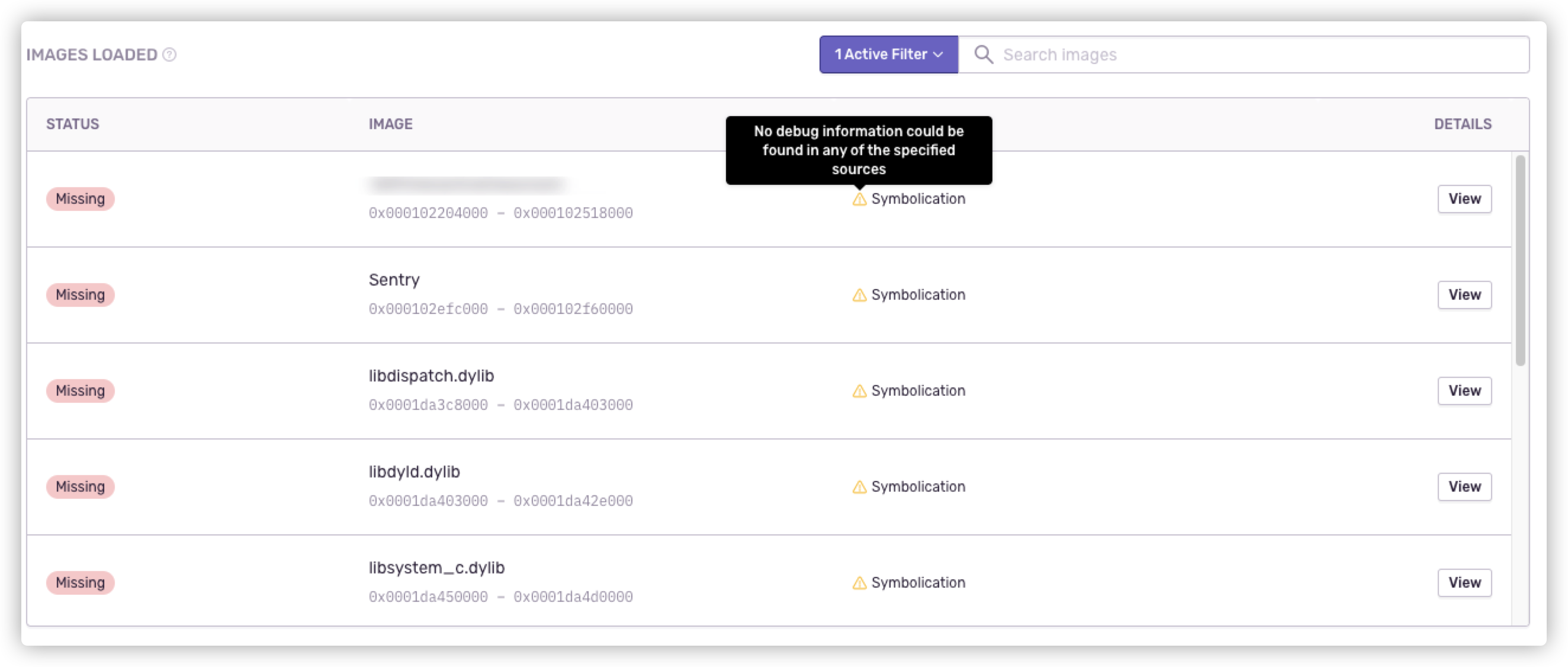No Debug Infomation Got From The Events When Self Host With Ios Crash And Dsym · Issue 27617
