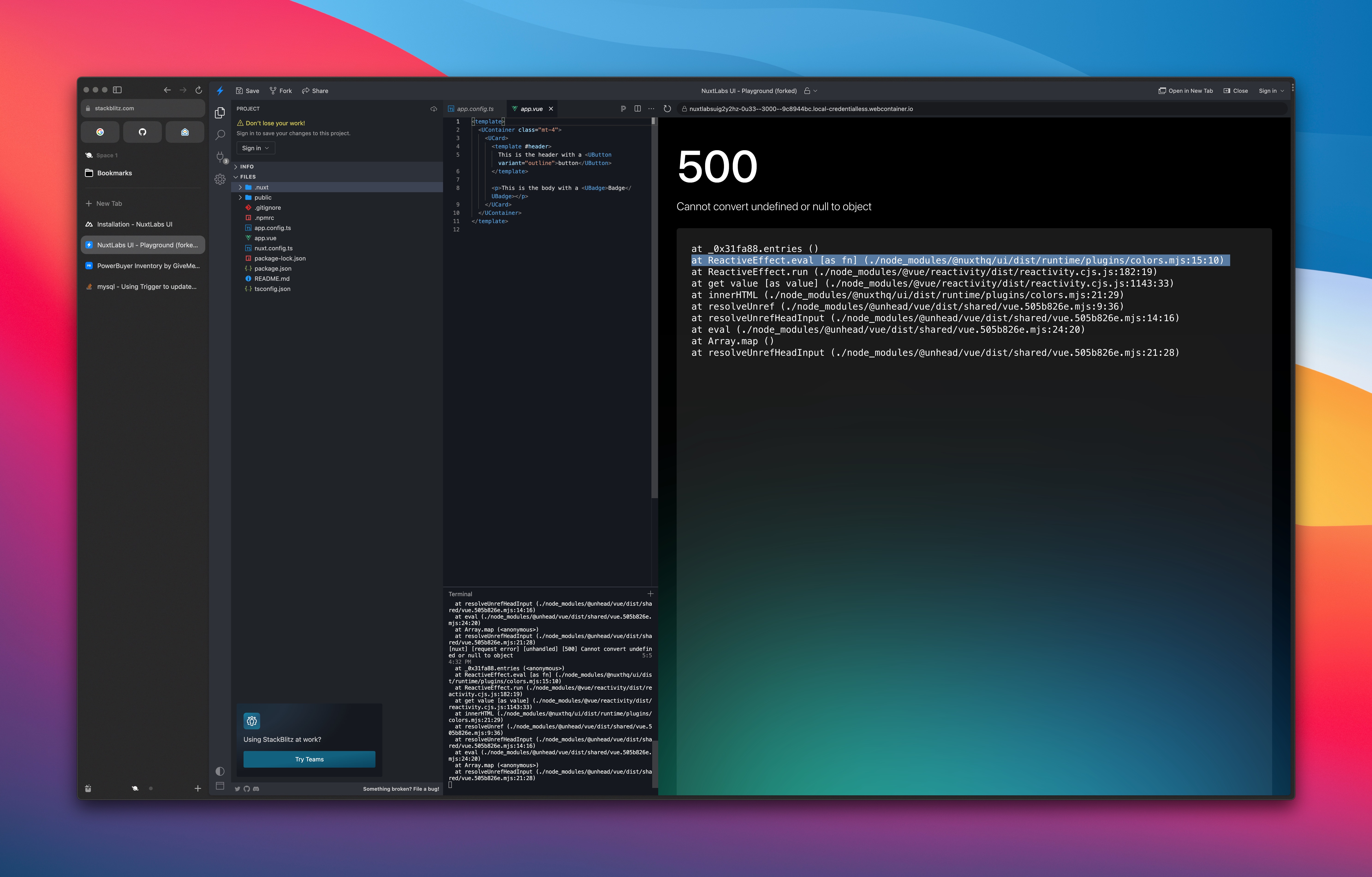 Error on Nuxt v3.5.0 · Issue #198 · nuxt/ui · GitHub