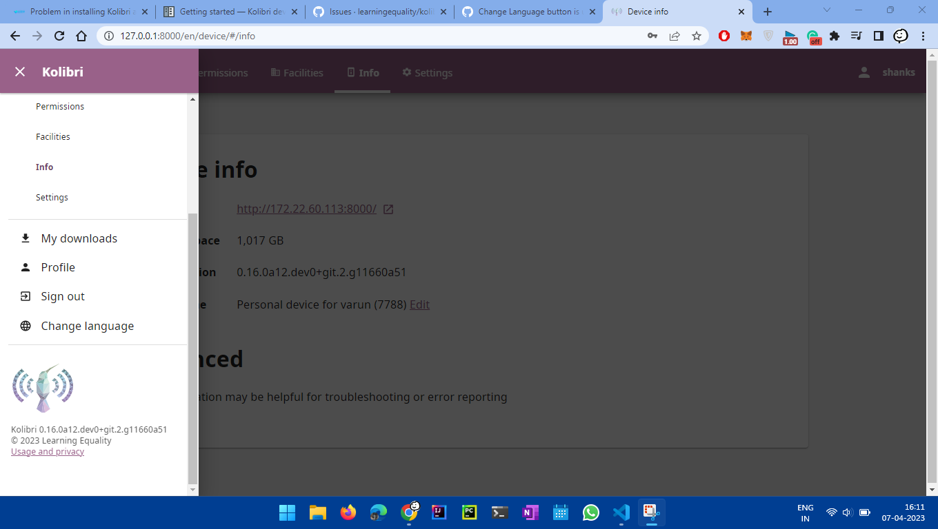 Change Language button is unresponsive · Issue #10407 · learningequality/kolibri · GitHub