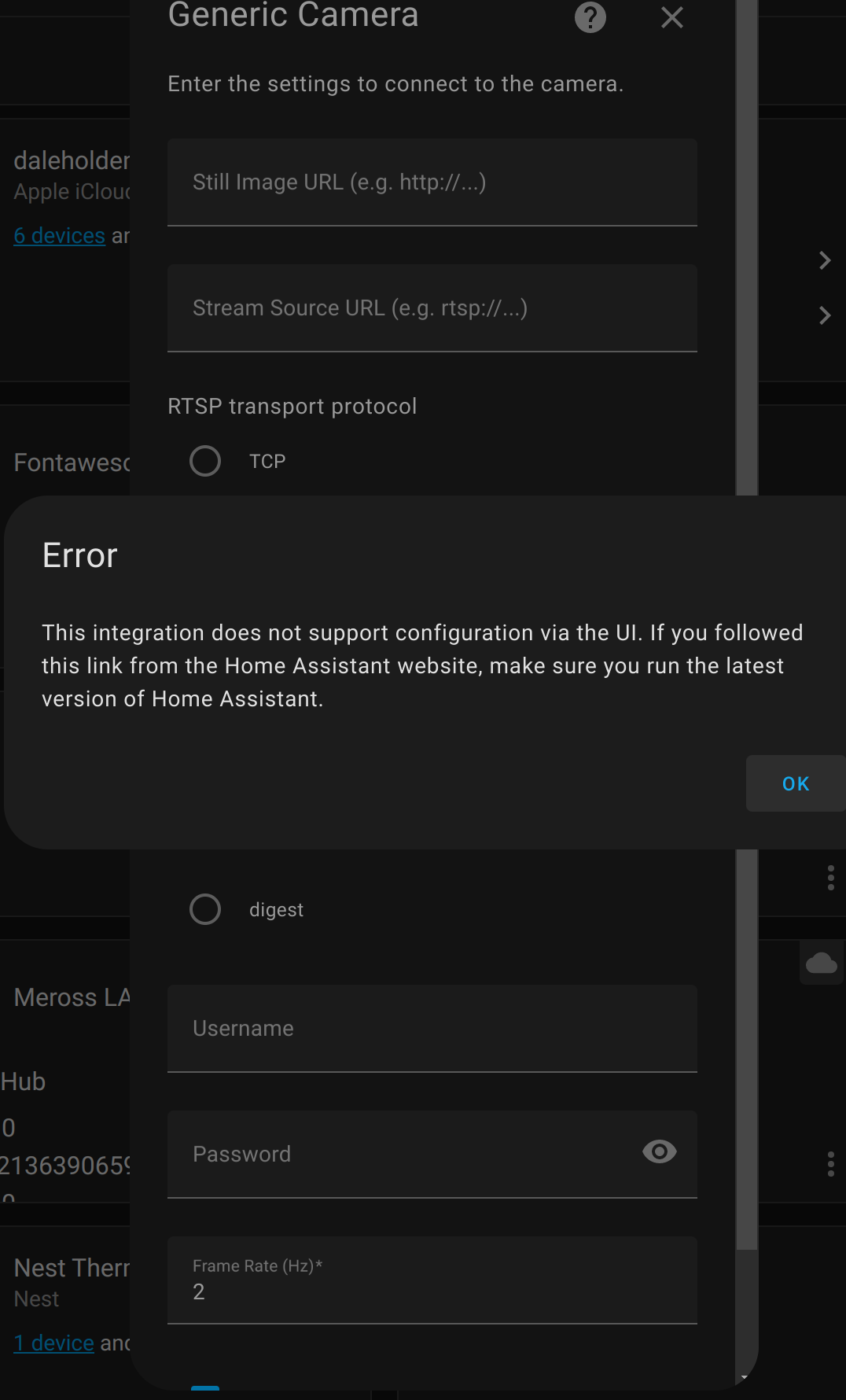 Error When Adding A Generic Camera From Ha Docs Page · Issue 78355 · Home Assistant Core · Github